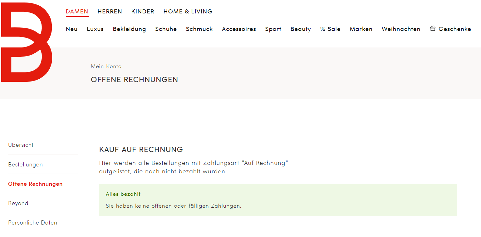 Wo kann ich meine offenen Rechnungen einsehen? – Breuninger Hilfe